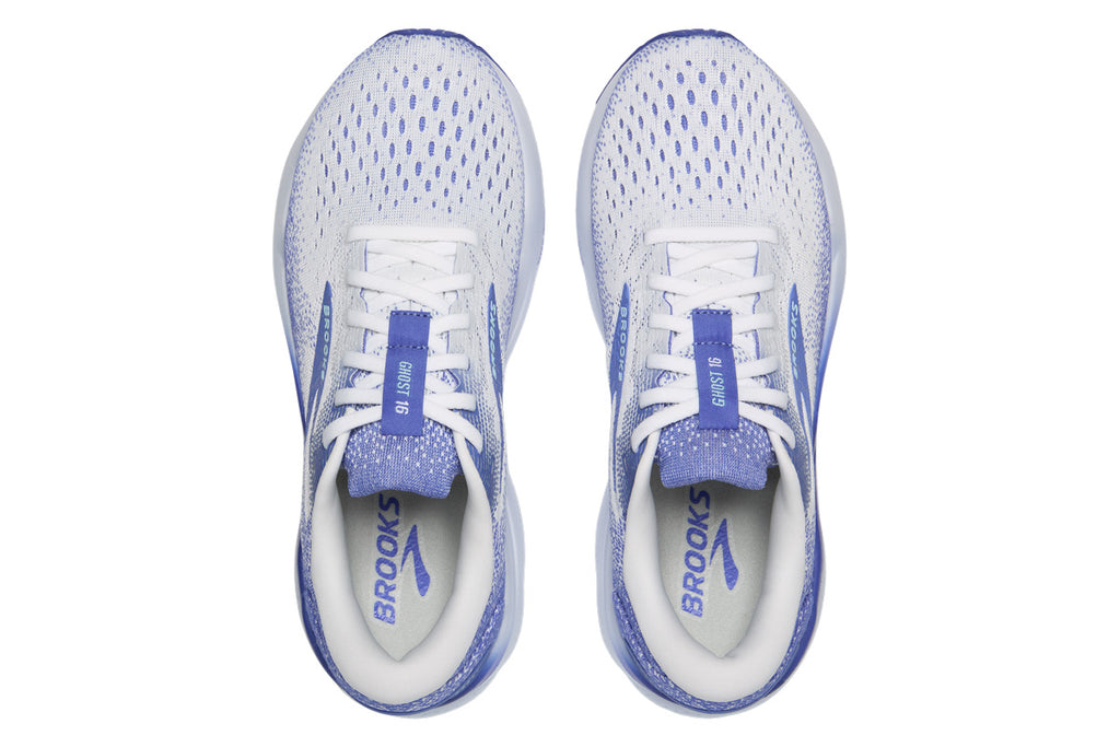 Brooks Ghost 16 B White/Ampara Blue/Limpet Shell Womens – Pure Performance
