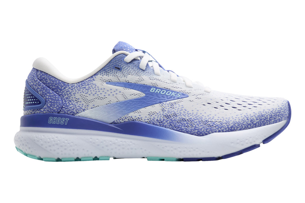 Brooks Ghost 16 B White/Ampara Blue/Limpet Shell Womens – Pure Performance